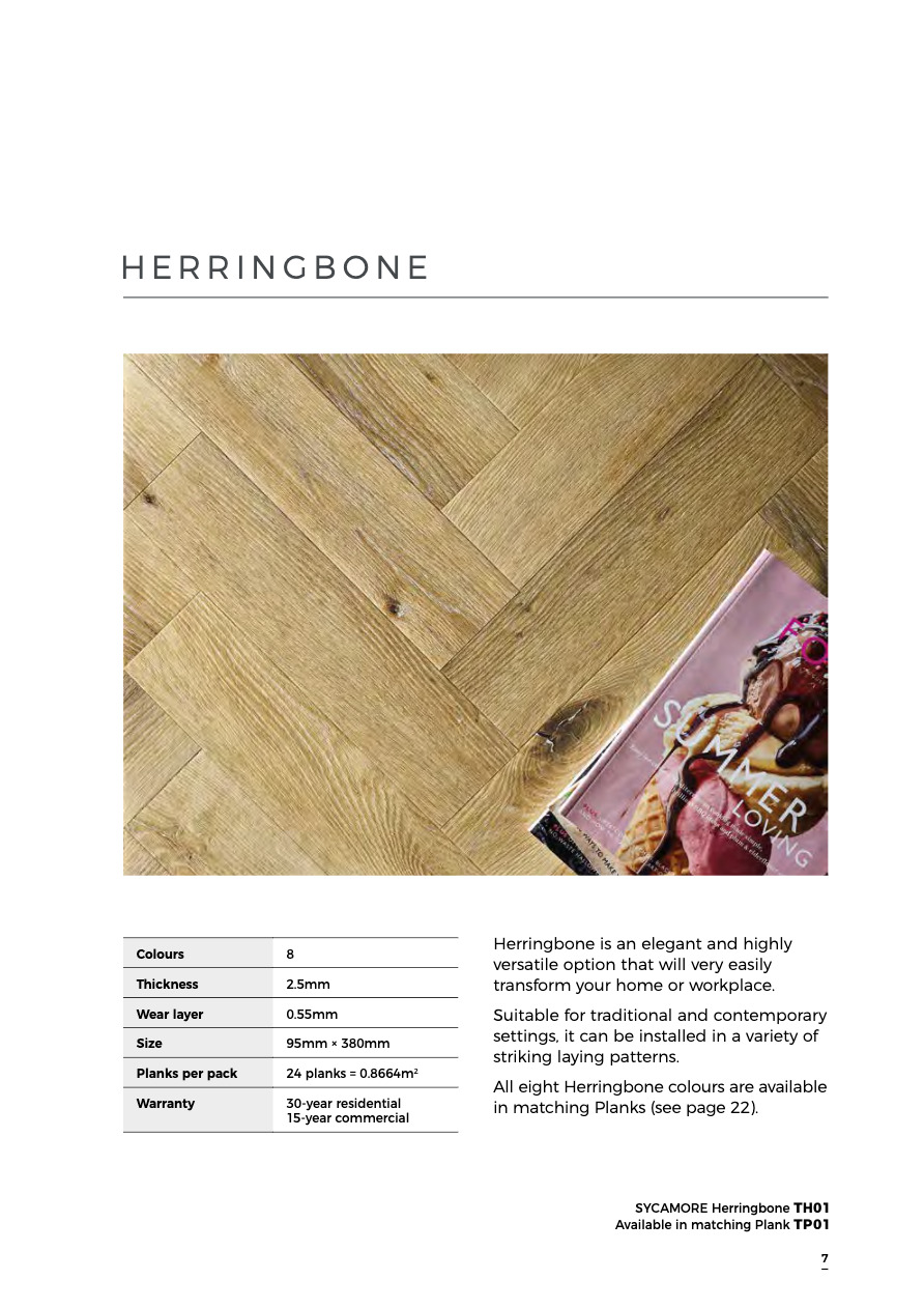 Specifications Textures Lvt